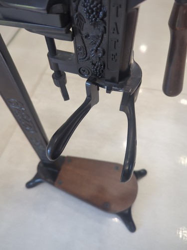 Vintage 022849 Tabletop Wine Bottle Opener w/ Wood Stand Corkscrew Rare ...