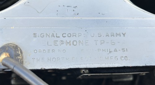1951 Signal Corps, U.S. Army, Telephone TP-6-A Northern Electric Mfg ...
