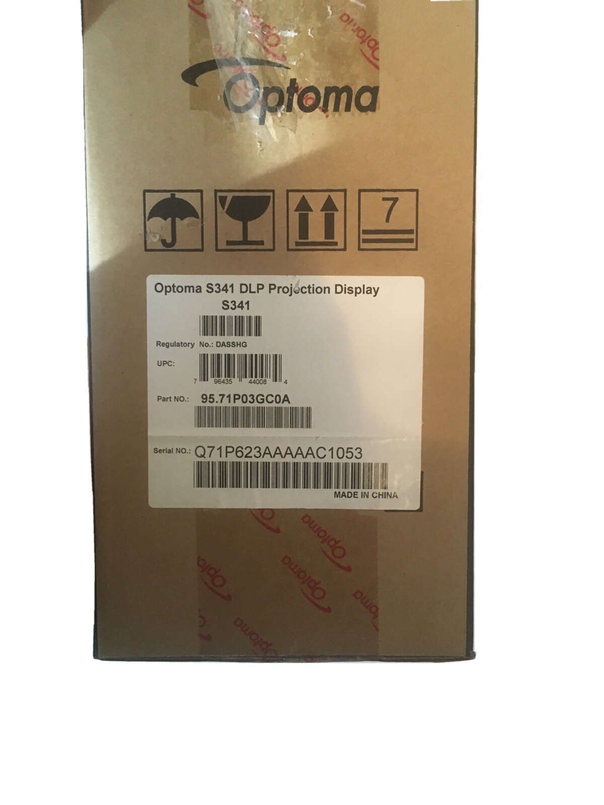 Optoma S341 SVGA DLP Projector Black Home HD Portable HDMI 3D Theater ...