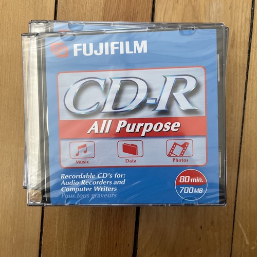 new sealed FUJIFILM CD-R All Purpose 80 min 700MB music data photos ...