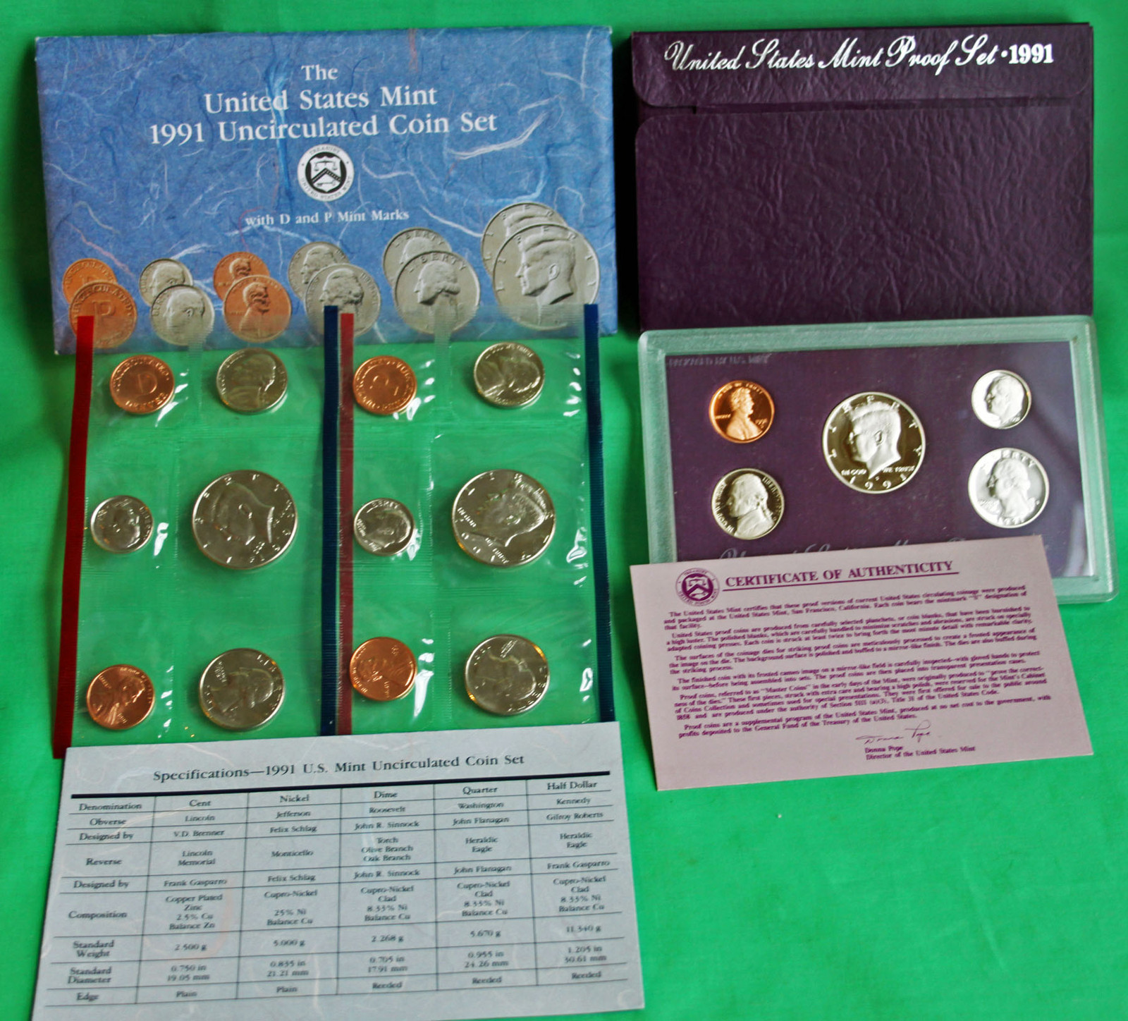 1991 Proof and Uncirculated Annual US Mint Coin Sets PDS 15 Coins | eBay