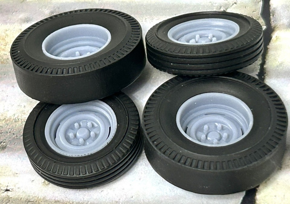 1/24 Scale: Big ‘N Little Piecrust Slicks W/ 15-inch “OEM Steel” Wheels ...