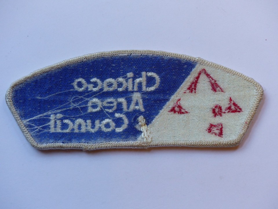 Unused Vintage Chicago Area Council Boy Scout CSP Patch Solid Red White ...