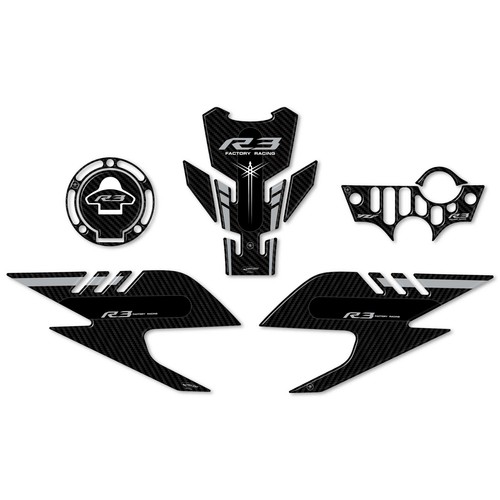 Stickers Kit Resin 3D Guards for Motorcycle Compatible Yamaha YZF R3 ...