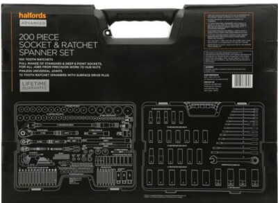Halfords Advanced 200 Piece Socket Set Lifetime Guarantee Fast Delivery ...