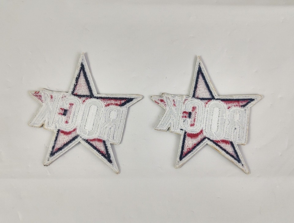 Set Of 2 Embroidered Rock Star Patches Red Black White Music Merch | eBay