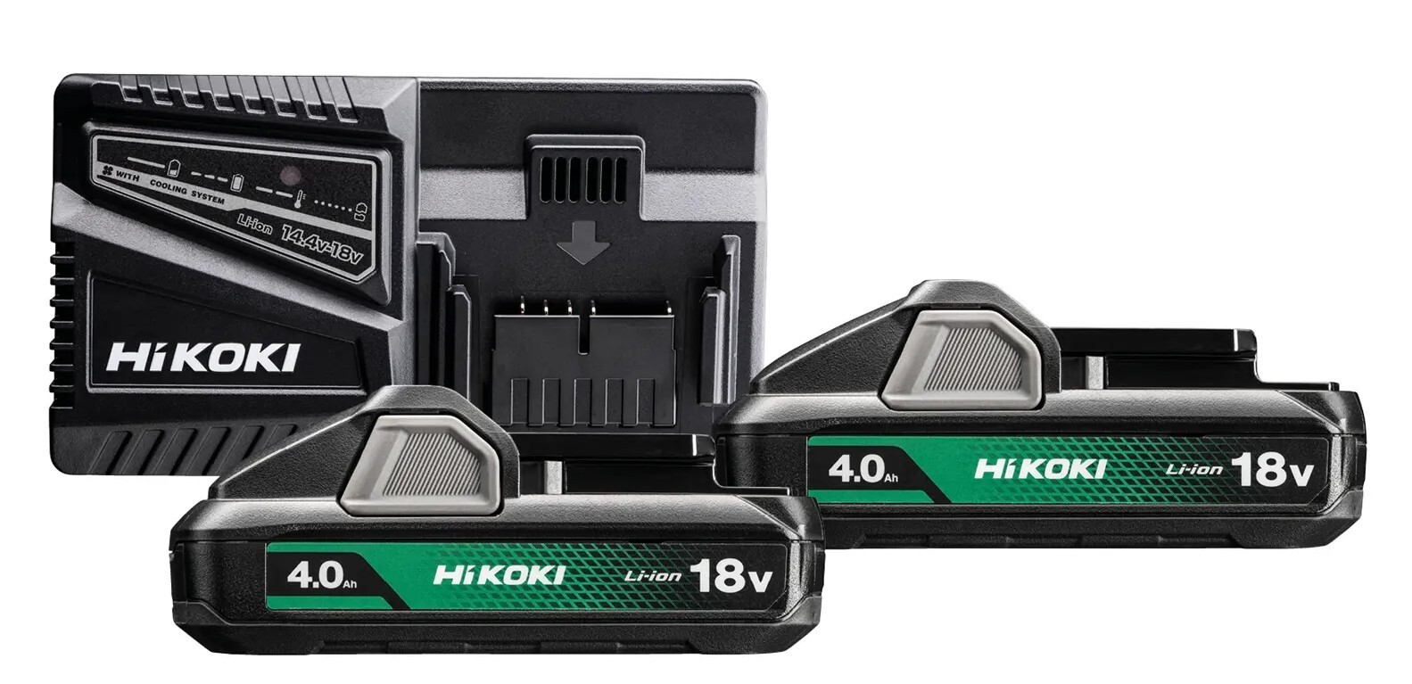 Hikoki Booster Pack UC18YFSLWEZ Ladegerät UC18YFSL + 2 Akkus BSL1840M ...