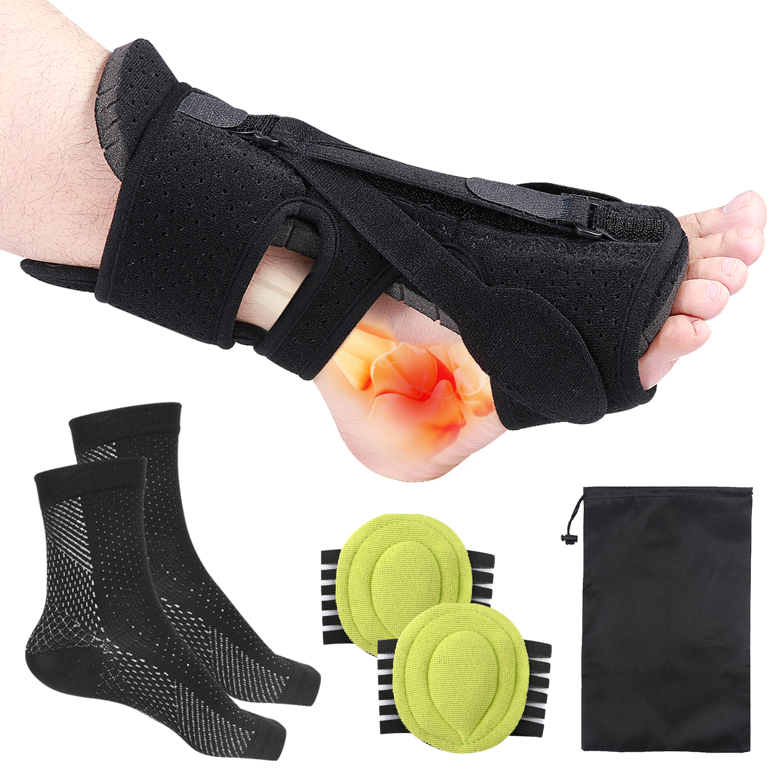 For Relief Plantar Fasciitis Night Splint Women Men Recovery Soft ...