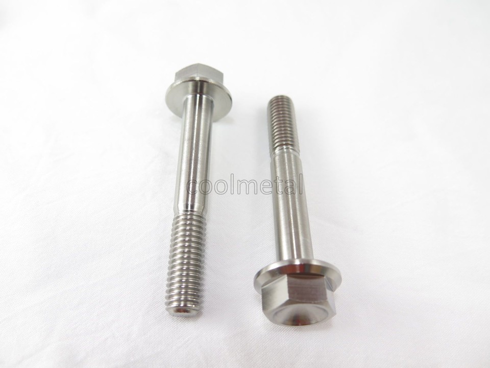 4PCs Titanium Hex Flange Bolt M8X55 1.25mm Hex Head Cap Hexagon Screw ...
