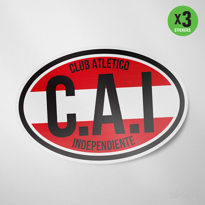 Independiente Argentina 3 Pack Sticker Vinyl Decal Oval Rojos ...