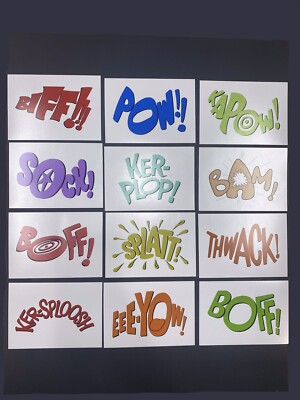 1966 Batman Set of 12 Screen Fight Words - Illustration Art Prints ...