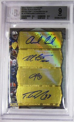 2012 Topps Supreme ANDREW LUCK/RG3/BLACKMON/RICHARDSON AUTO RARE *3/5 ...