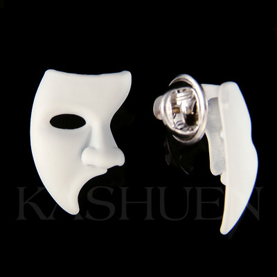 ~Phantom of the Opera~ White Broadway Masquerade Mask Tie Tack Clutch ...