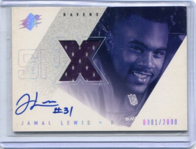 2000 SPx - JAMAL LEWIS - Autograph Jersey Rookie - BALTIMORE RAVENS #d ...