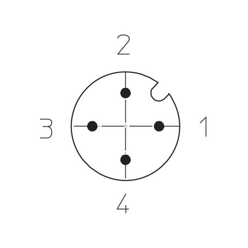 Connecteur confectionné pour capteurs/actionneurs M12 Lutronic 1210 04 ...