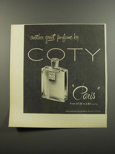 1953 Coty Paris Perfume Ad - Another great perfume by Coty | eBay
