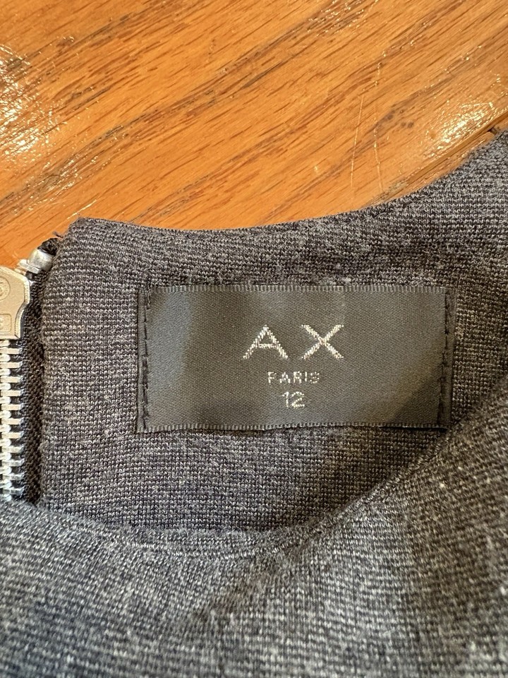 AX Paris Charcoal Gray Bandage Bodycon Dress US 8 Career Cocktail Date ...
