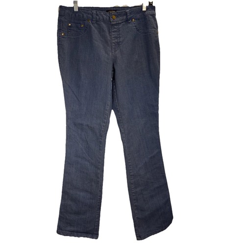 IMAN Global Chic Womens Medium Jeans Blue Denim Med Rise Boot Cut | eBay