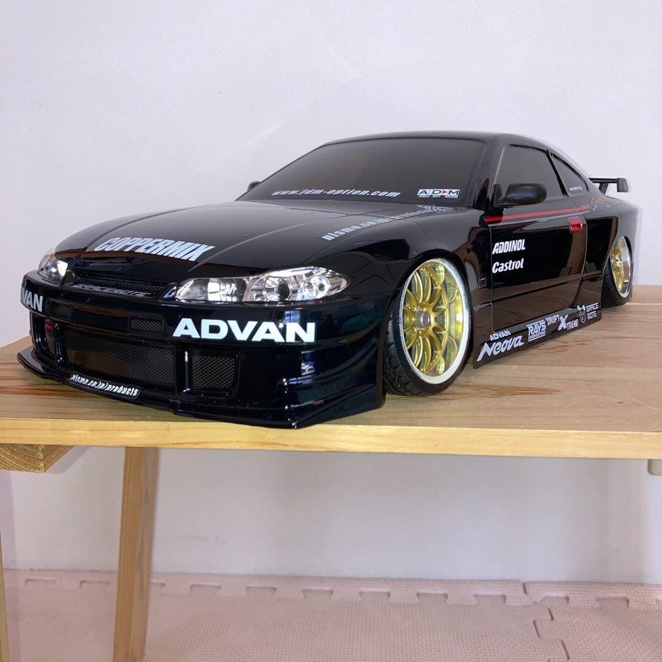 Silvia S15 NISSAN RC Car Body Shell Only 1:10 All Black Painted TAMIYA ...