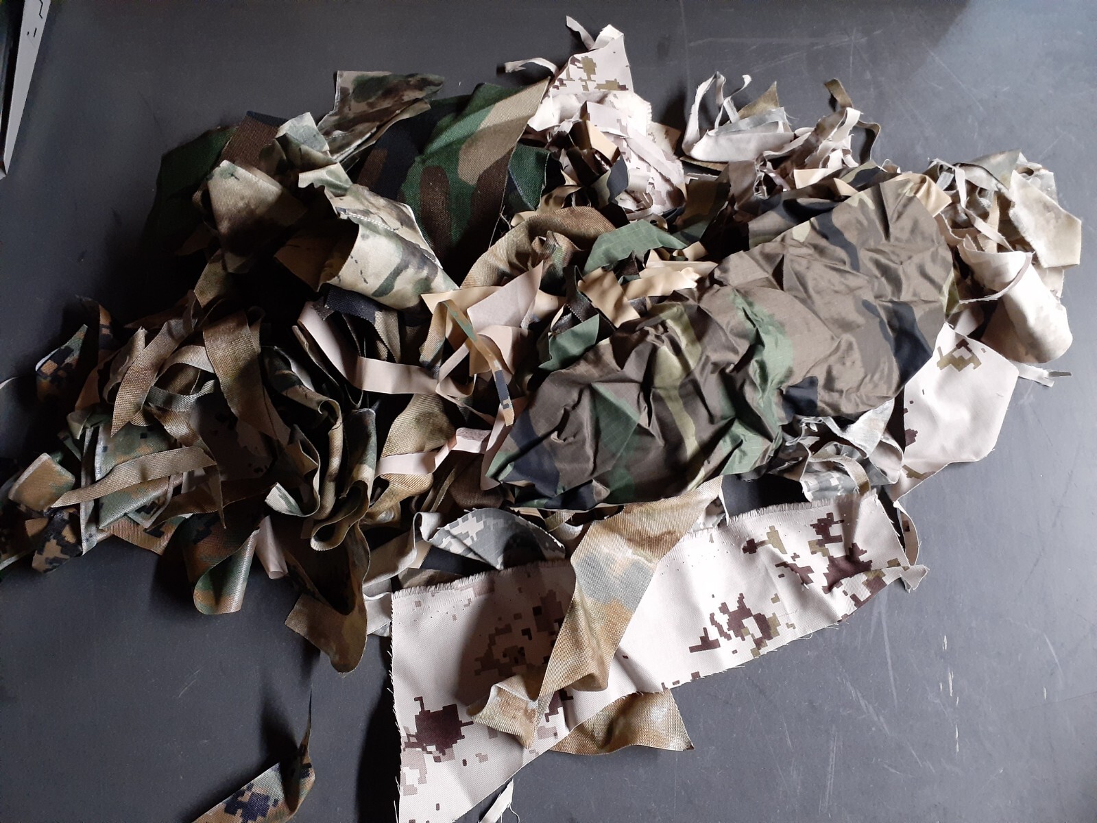 Lot 1 lb+ Bag of Ghillie Suit Scrim Material Random Assorted Camo ...