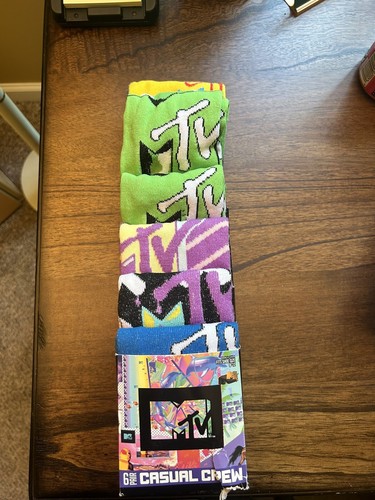 Bioworld MTV Music Television 6 Pair of Men's Casual CREW SOCKS Size 8 ...