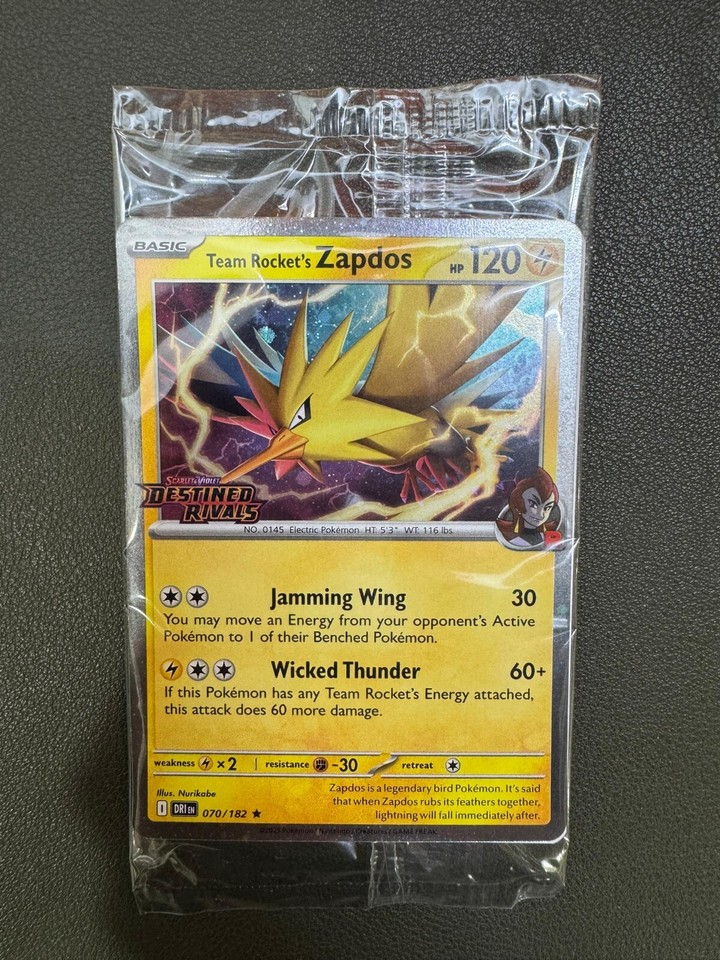 Pokemon Team Rocket Zapdos Destined Rivals Promo 070/182 Asia Exclusive ...