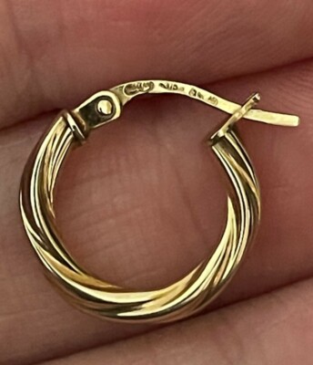 Goldmark 9ct Yellow Gold Small Twist Pattern Hoop Earrings | eBay