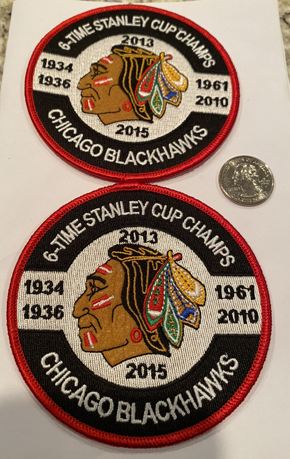 (2)-Chicago Blackhawks Embroidered/Retro Iron On Stanley Cup Patches ...