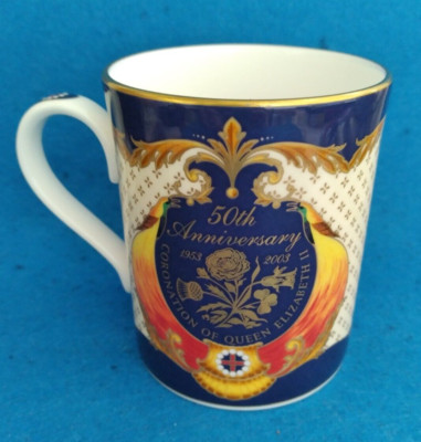 Royal Worcester England Mug 50th Anniversary Coronation of Queen ...