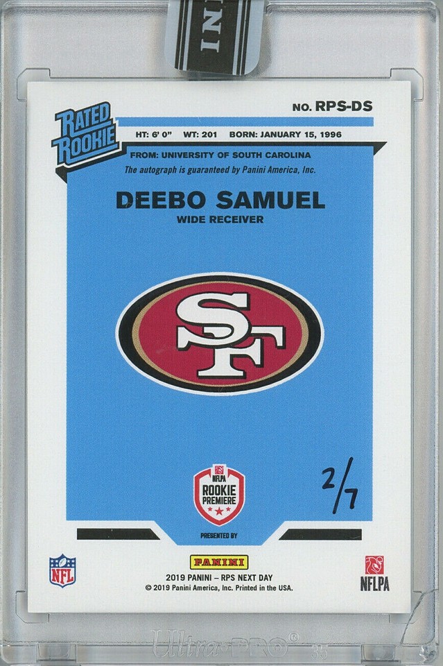 2019 Panini Instant Next Day Autograph DEEBO SAMUEL - BLACK INK - 2 of ...