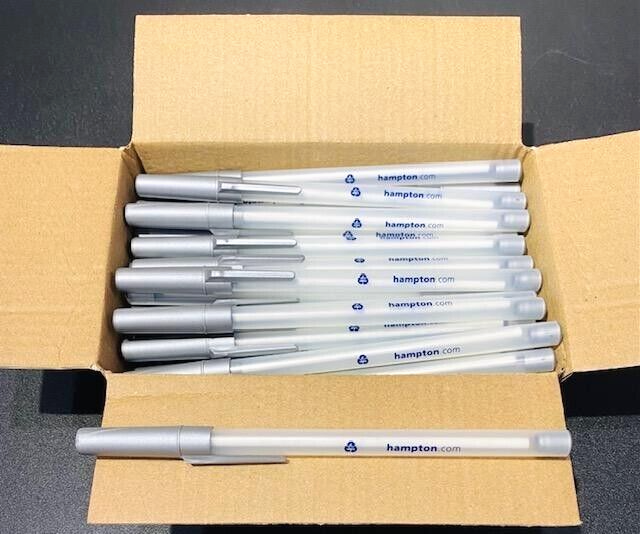 LOT OF 50 HAMPTON INN PENS ⭐ BULK LOT! ⭐ BIC STYLE WITH CAPS BLACK INK ...