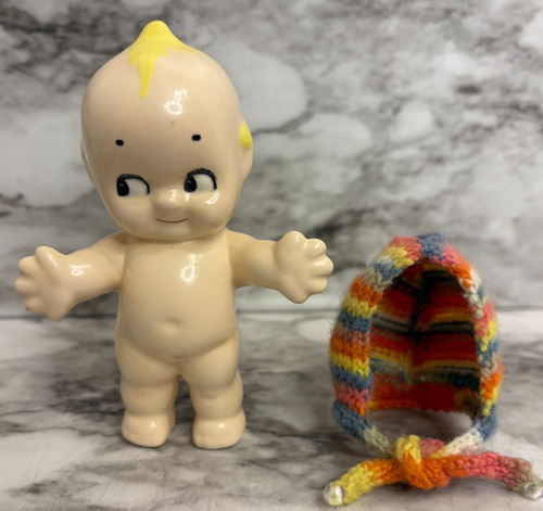 Kewpie Vintage Doll Bisque Cupid Blue Wing Yellow Hair | eBay