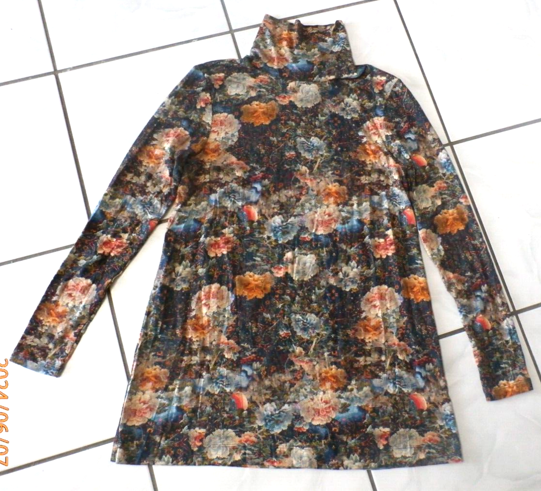 Peruvian Connection Short Dress Womens Small Floral Turtleneck G324 | eBay