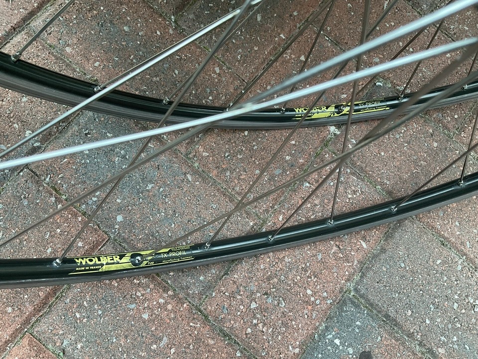 Vintage WOLBER TX PROFIL 32H Clincher Rims Mavic 500 Q/R Hub Wheels Set ...