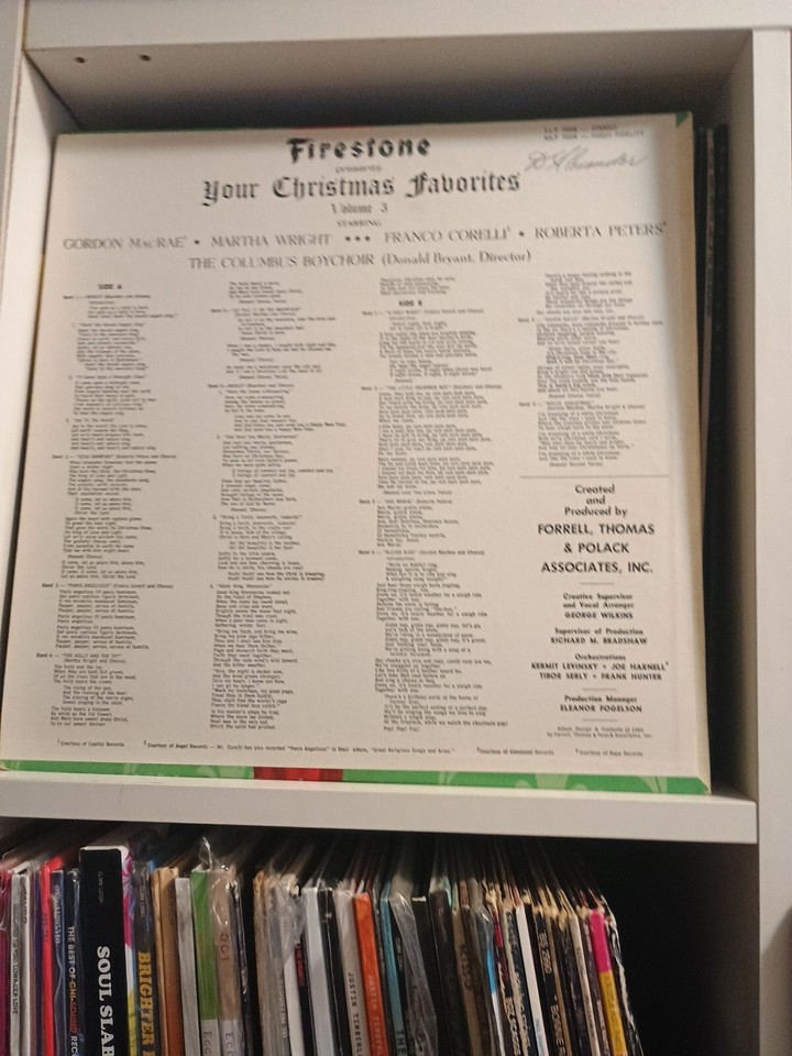 Firestone Your Christmas Favorites Vol. 3 Record Vinyl 12" LP 33 RPM ...