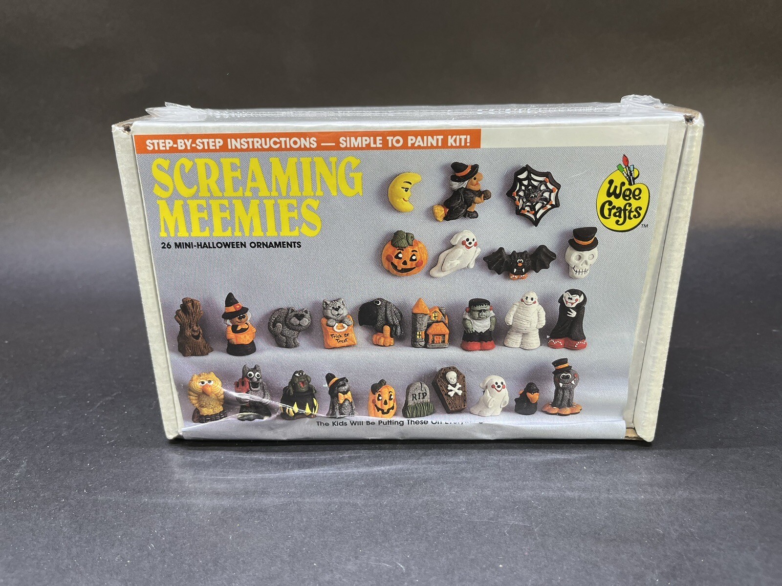 Wee Crafts 26 Pc Halloween Screaming Meemies Paint Kit VINTAGE Sealed ...