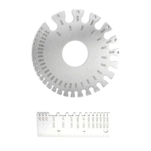 2PCS Stainless Sheet Metal Gauge Thickness Gage Measuring Tool Wire ...