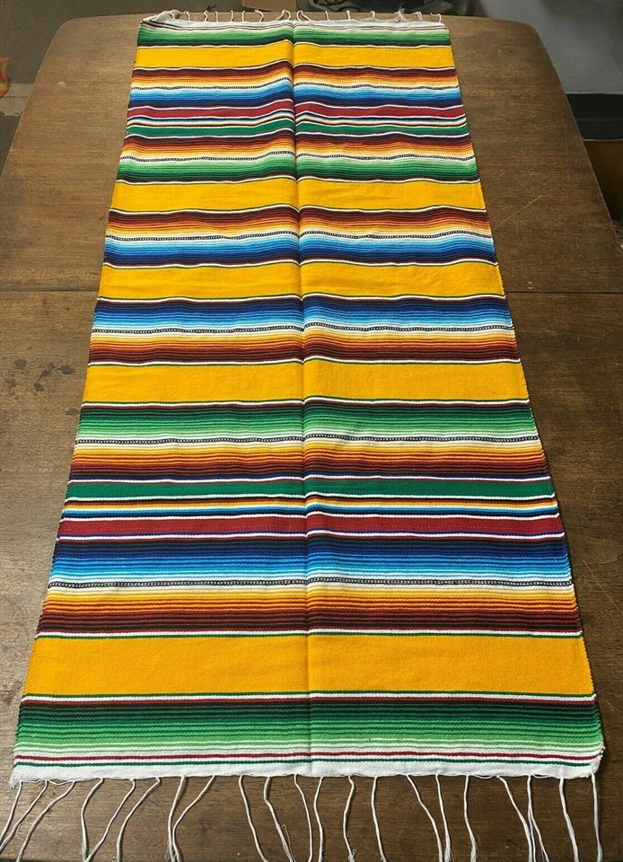 MEXICAN SARAPE , SARAPE TABLE RUNNER ,BLANKET , 56" X 23" , CHOOSE ...