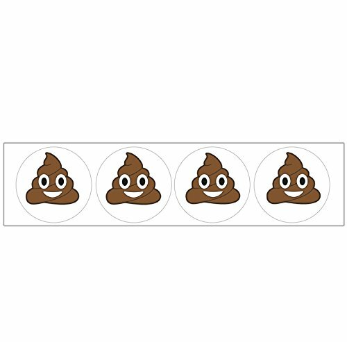AK Giftshop Emoji Poop Poo Sticker Strips Pack of 12 Strips Party Bag ...
