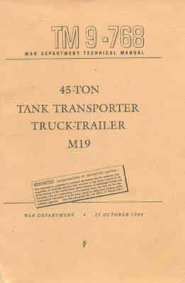 TM9-768 Operator & Maintenance for Diamond T M20 12 Ton 6x4 Prime Mover ...