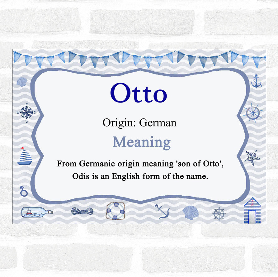 Otto Name Meaning Nautical Certificate | eBay