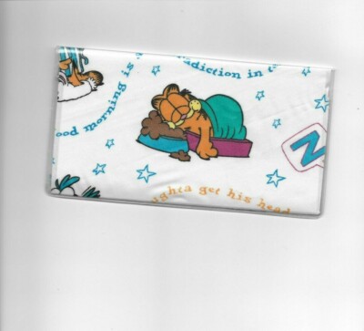 GARFIELD CHECKBOOK COVER NAPPING SLEEPING FABRIC NEW SIDE TEAR | eBay