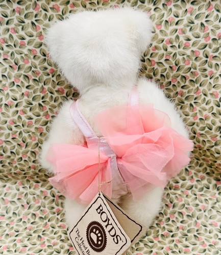 Boyds Bears 8.5" Plush Jointed White Ballerina Teddy Ashley K ...