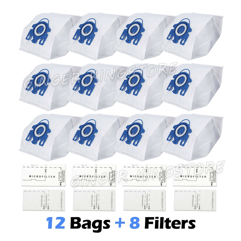 12 Vacuum Cleaner Bags for Miele 3D GN C2 C3 S2 S5 S8 S5211 S5210 S8310 ...