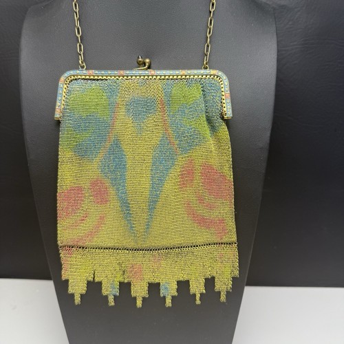1920's Antique Enameled Mesh Germany Flapper Purse Handbag Art Deco ...