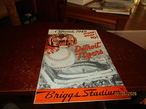 1949 Detroit Tigers Baseball Program vs. Philadelphia A's Not Scored | eBay