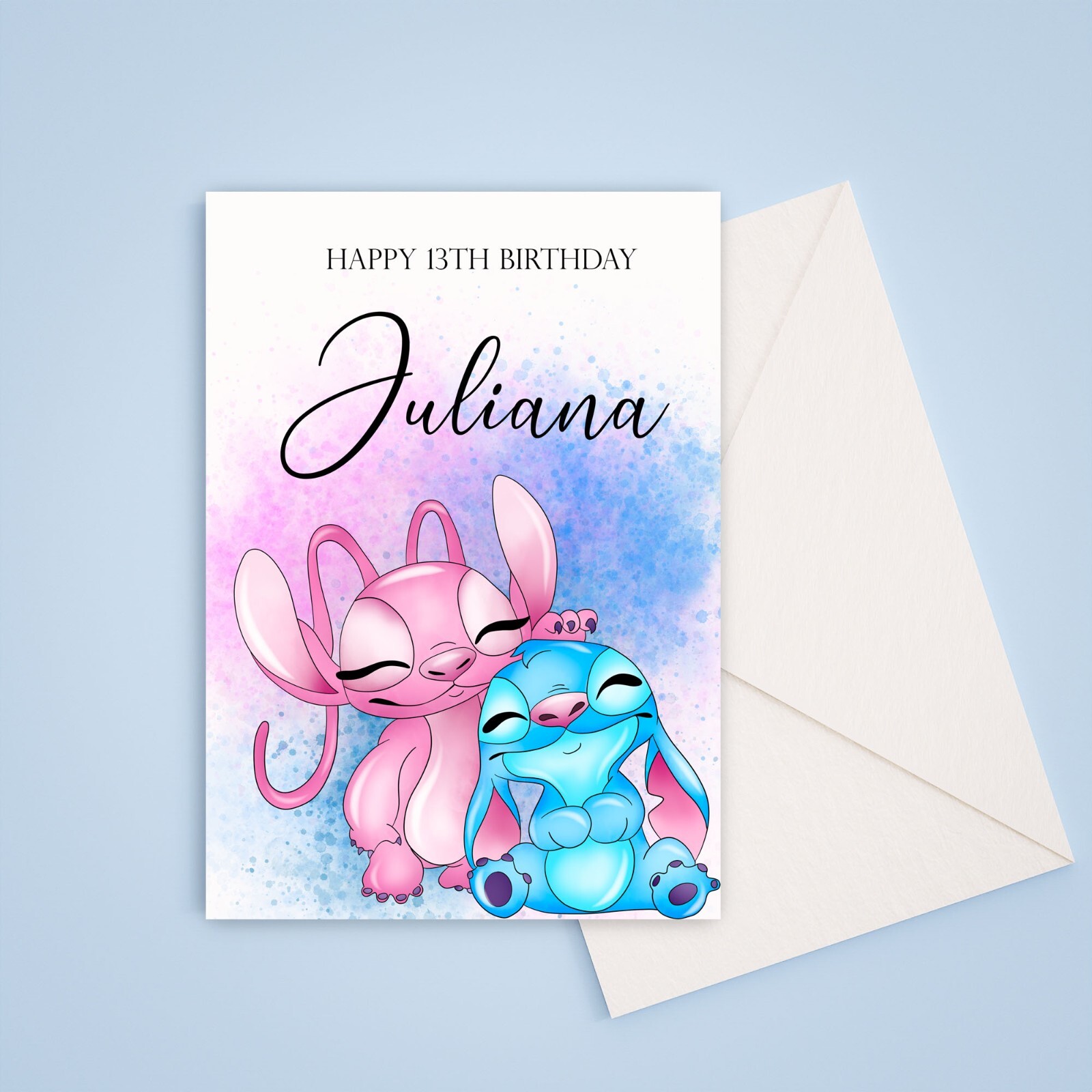 personalised stitch birthday card, stitch greeting card , stitch design ...