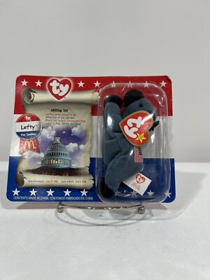 TY "LEFTY" the DONKEY in Original 1996 McDonald July 4th. Democrat ...