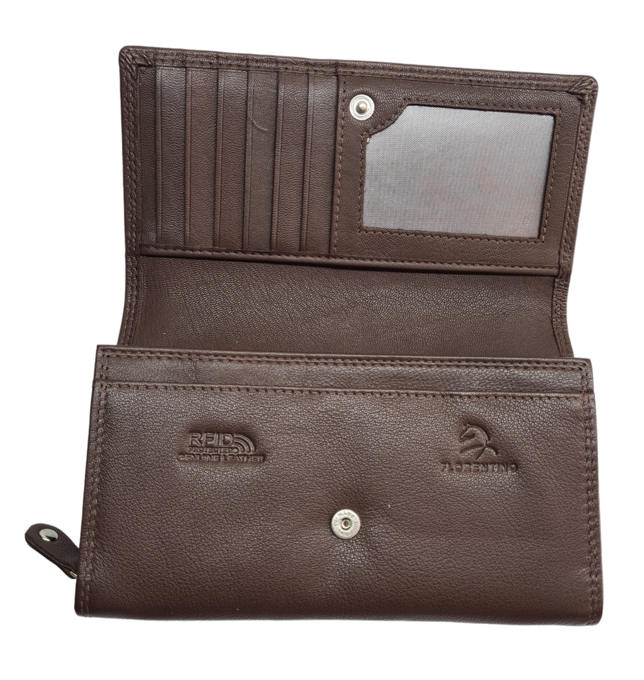 Womens Large RFID Protected High Quality Real Leather Purse Credit Card ...