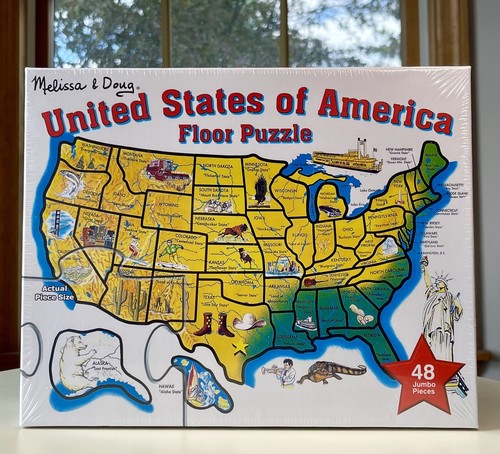 Melissa & Doug USA 48 Jumbo Pieces Floor Puzzle States and Nicknames ...
